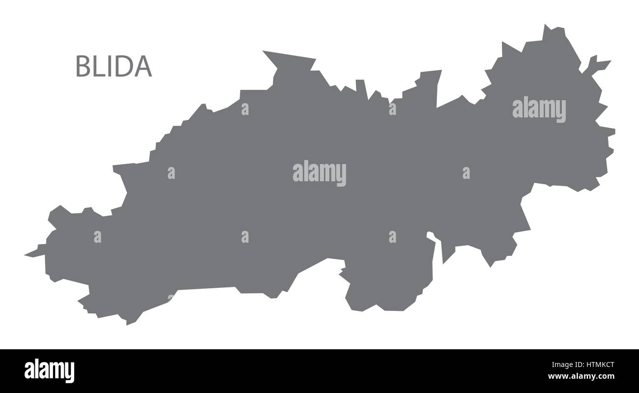 Blida Algeria map grey illustration silhouette Stock Vector Image & Art ...