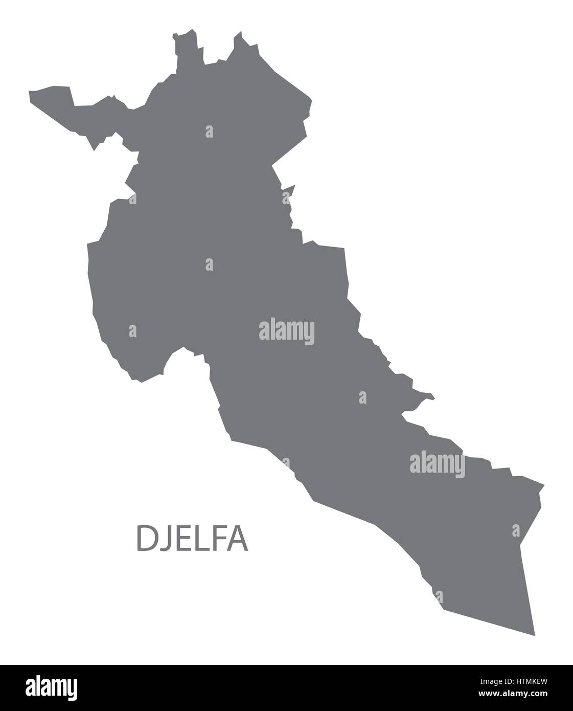 Djelfa Algeria map grey illustration silhouette Stock Vector Image ...