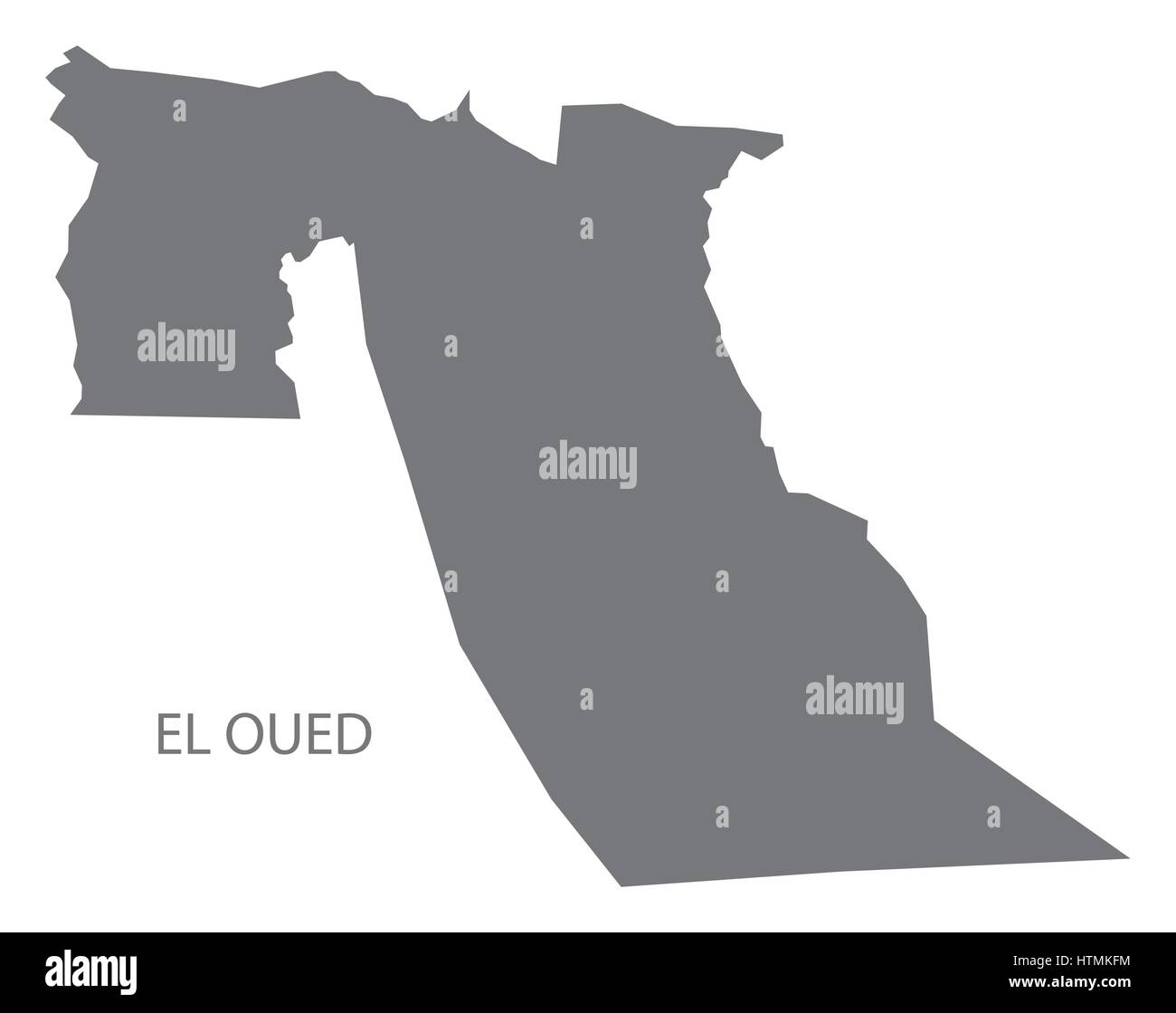 El oued Algeria map grey illustration silhouette Stock Vector Image ...