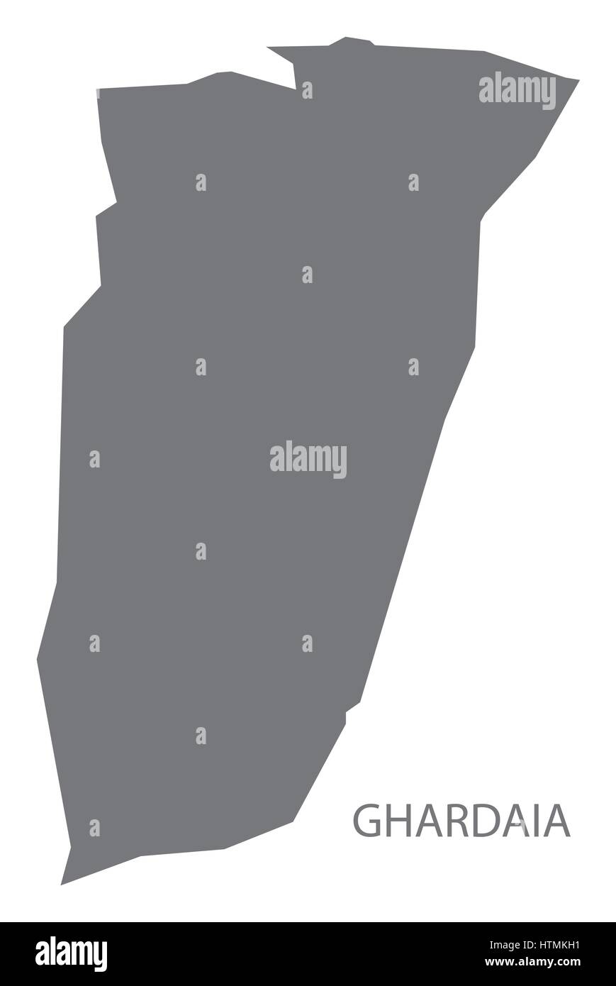 Ghardaia Algeria map grey illustration silhouette Stock Vector Image ...