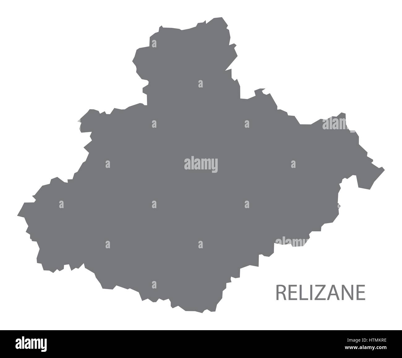 Relizane Algeria map grey illustration silhouette Stock Vector Image ...