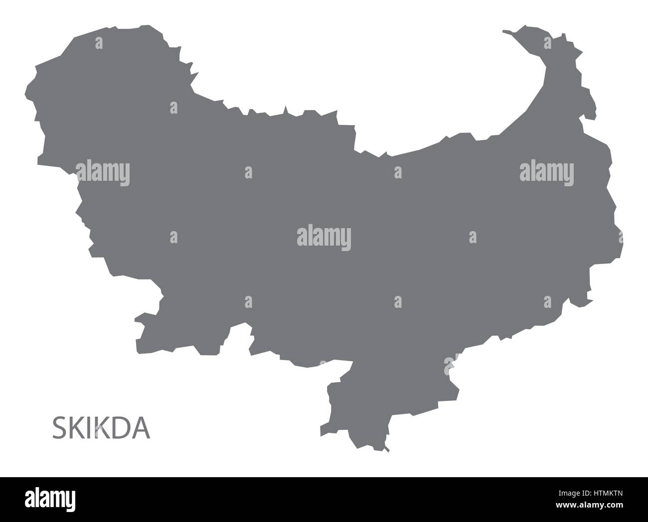 Skikda Algeria map grey illustration silhouette Stock Vector Image ...