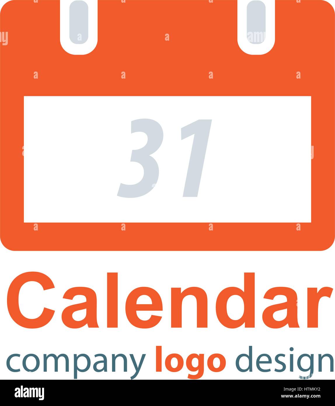 calendar logo design orange style Stock Vector Image & Art - Alamy