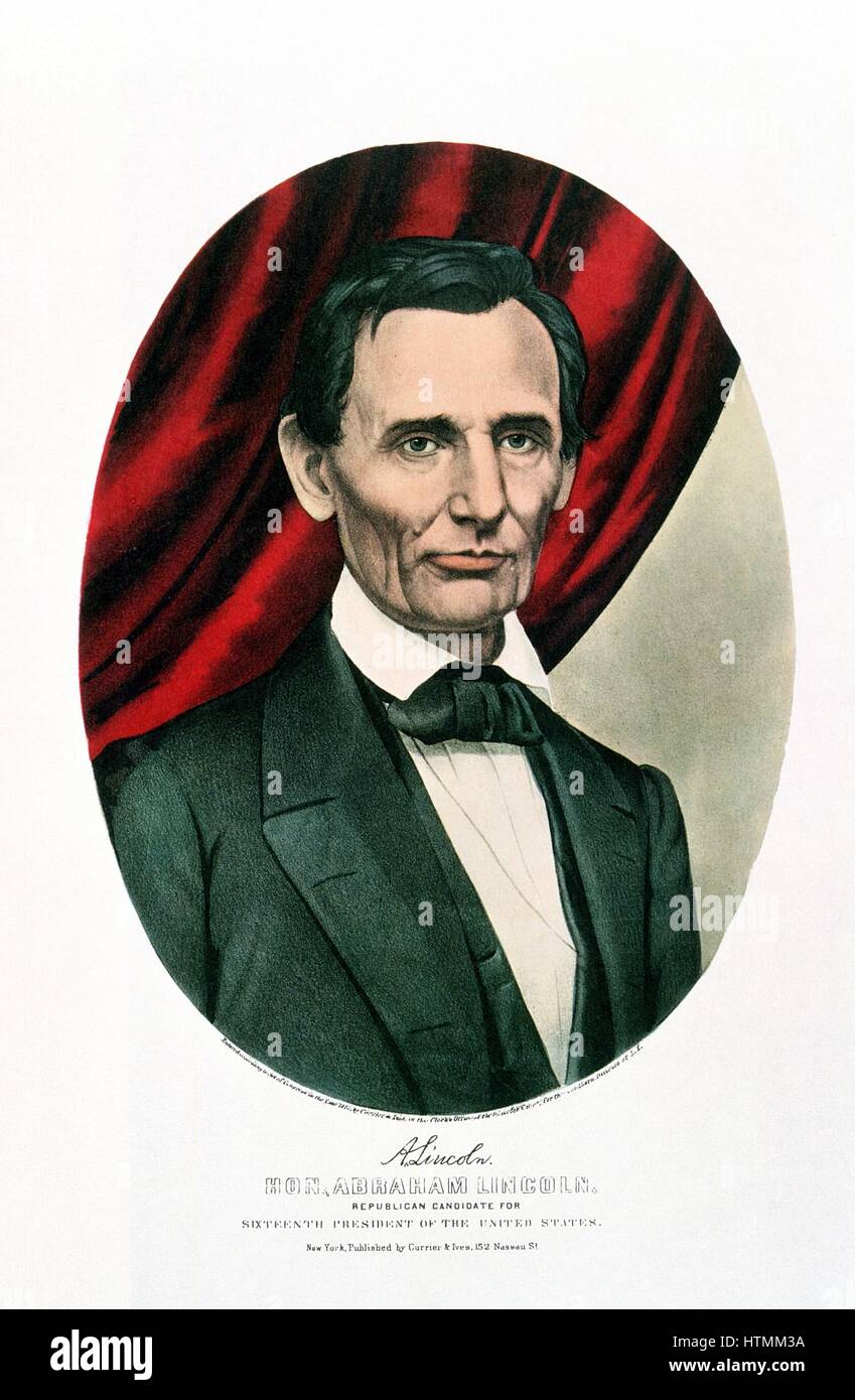 Abraham Lincoln (1809-65) 16th president of the USA from 1860. From ...