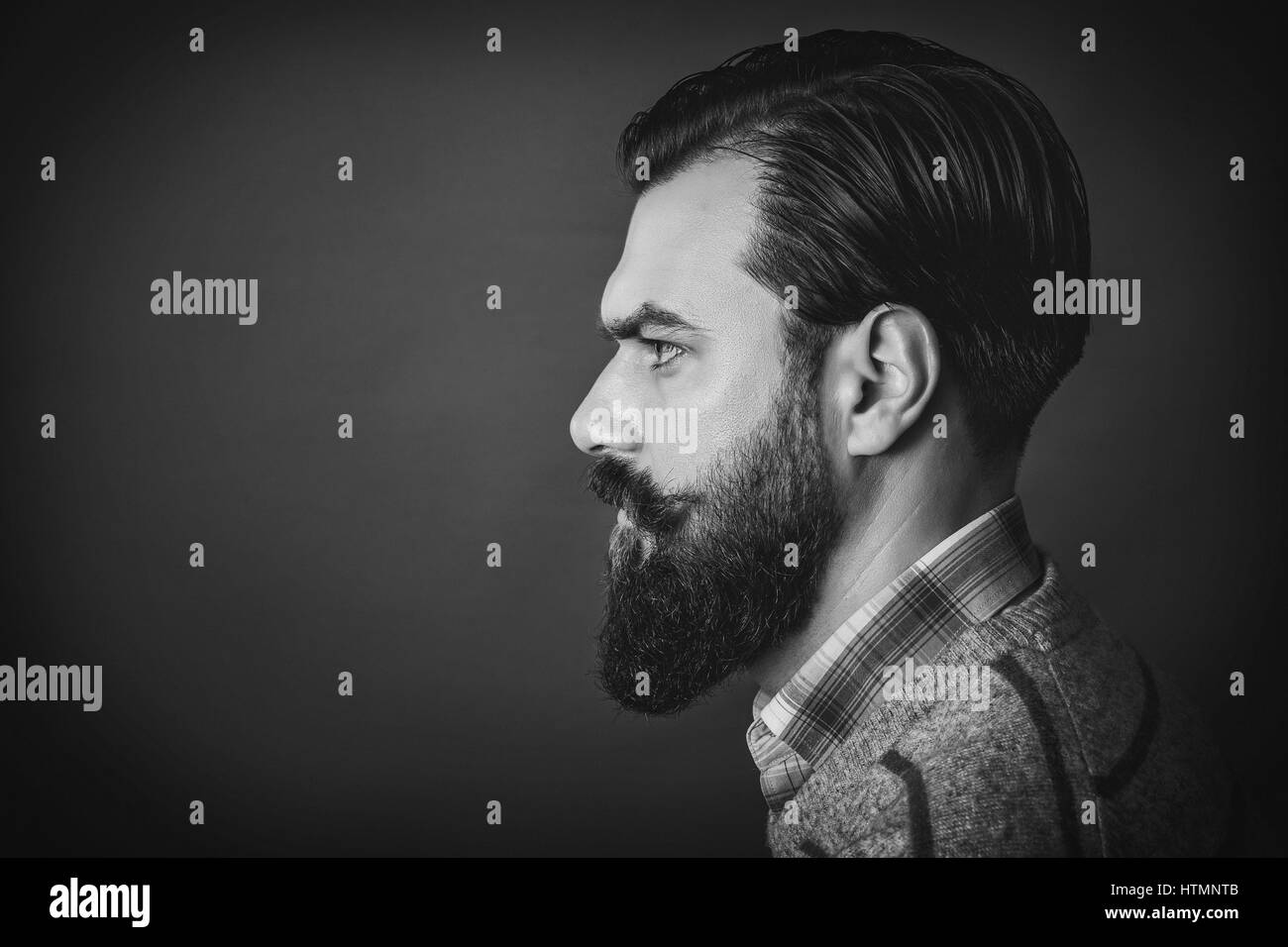 Side view elegant handsome Black and White Stock Photos & Images - Alamy