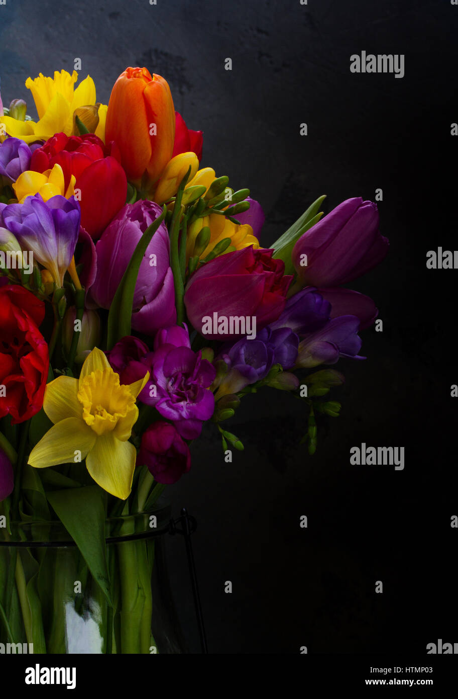 bouquet of bright spring flowers Stock Photo - Alamy