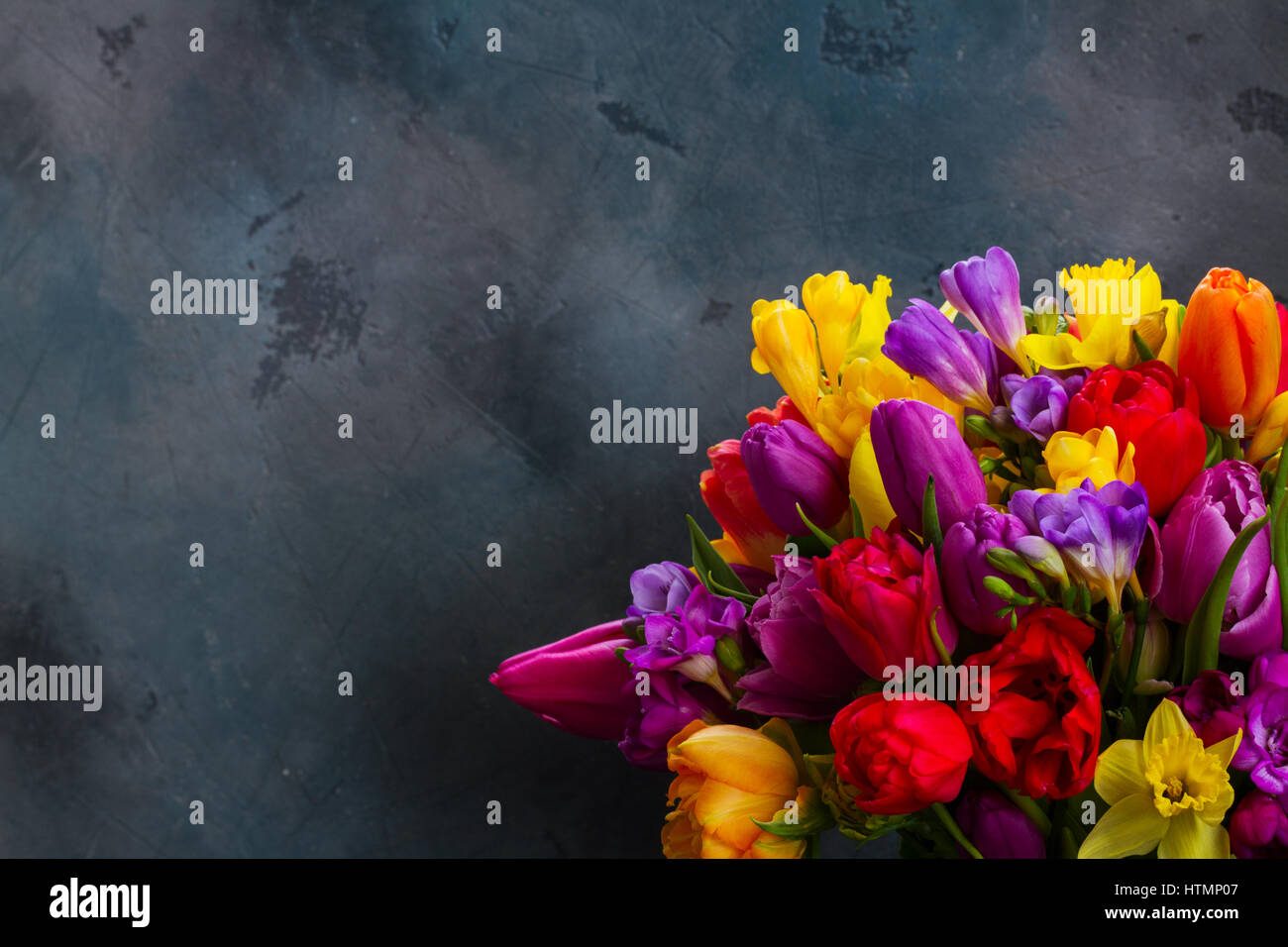 bouquet of bright spring flowers Stock Photo - Alamy