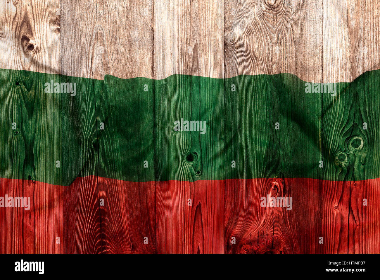 National flag of Bulgaria on wooden background Stock Photo - Alamy