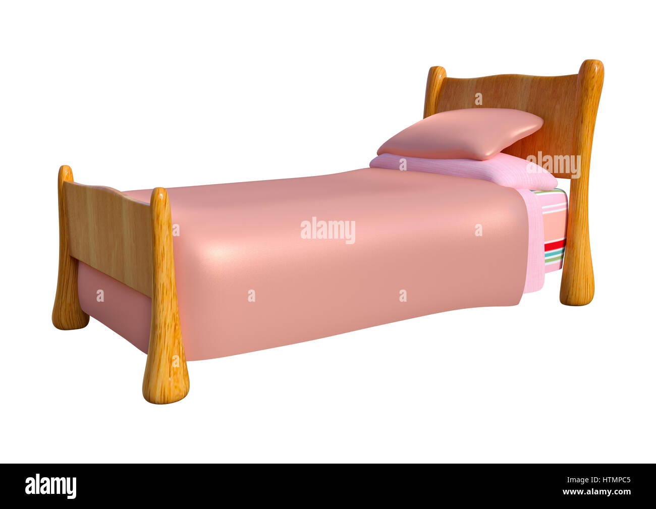 3D rendering of a cute childs bed isolated on white background Stock ...