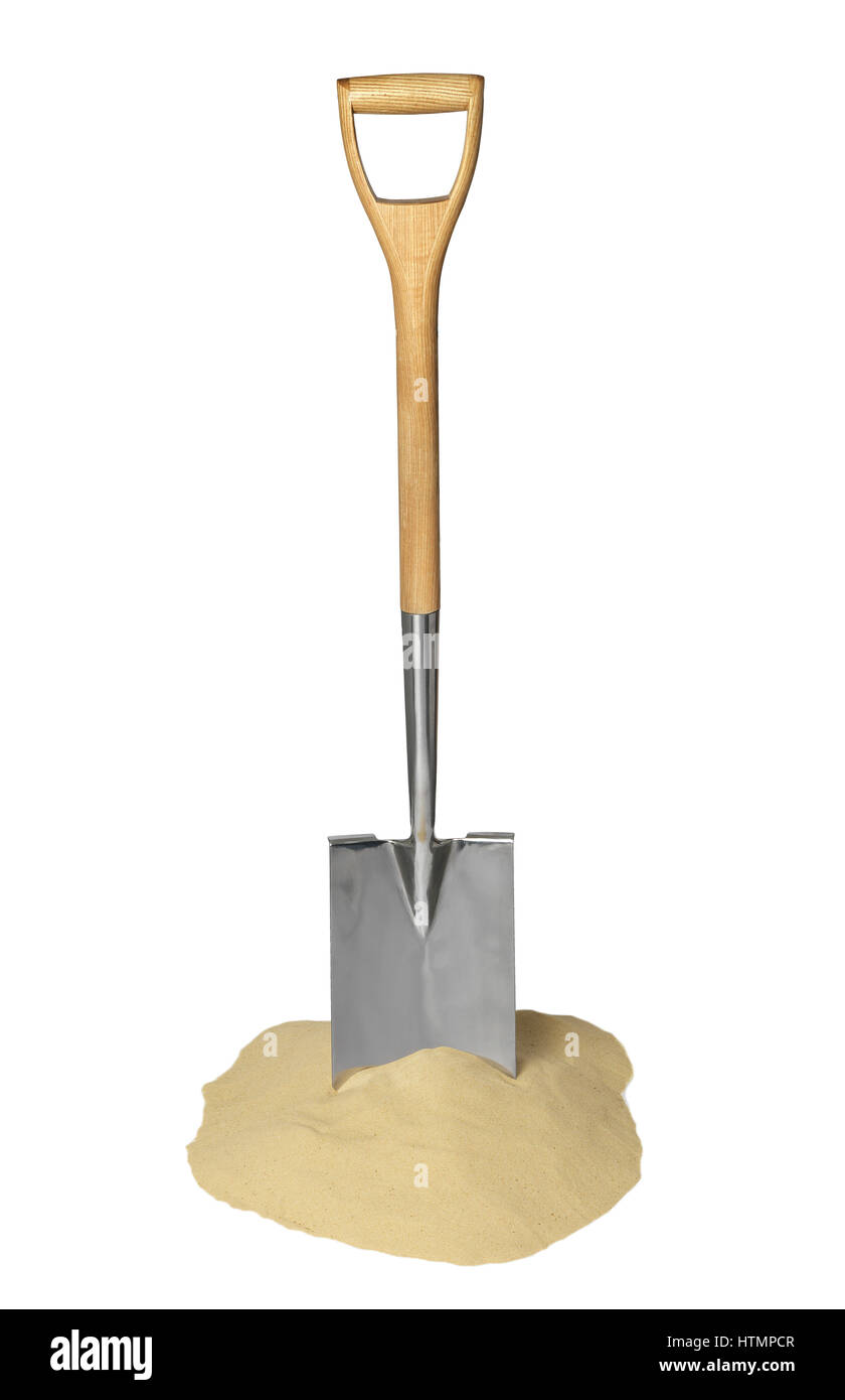 Spade and sand Stock Photo - Alamy