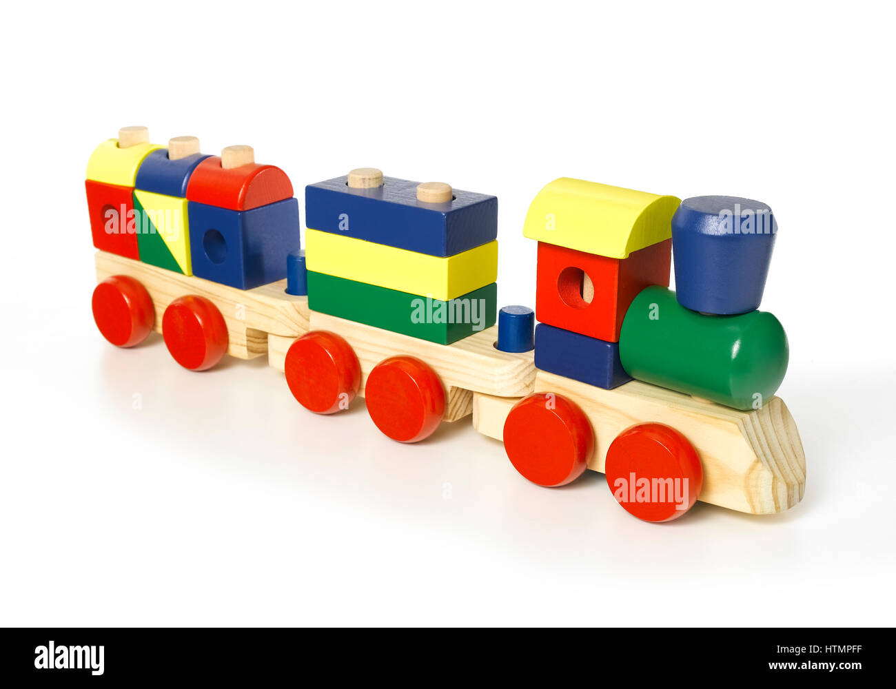 Wooden toy train Stock Photo - Alamy