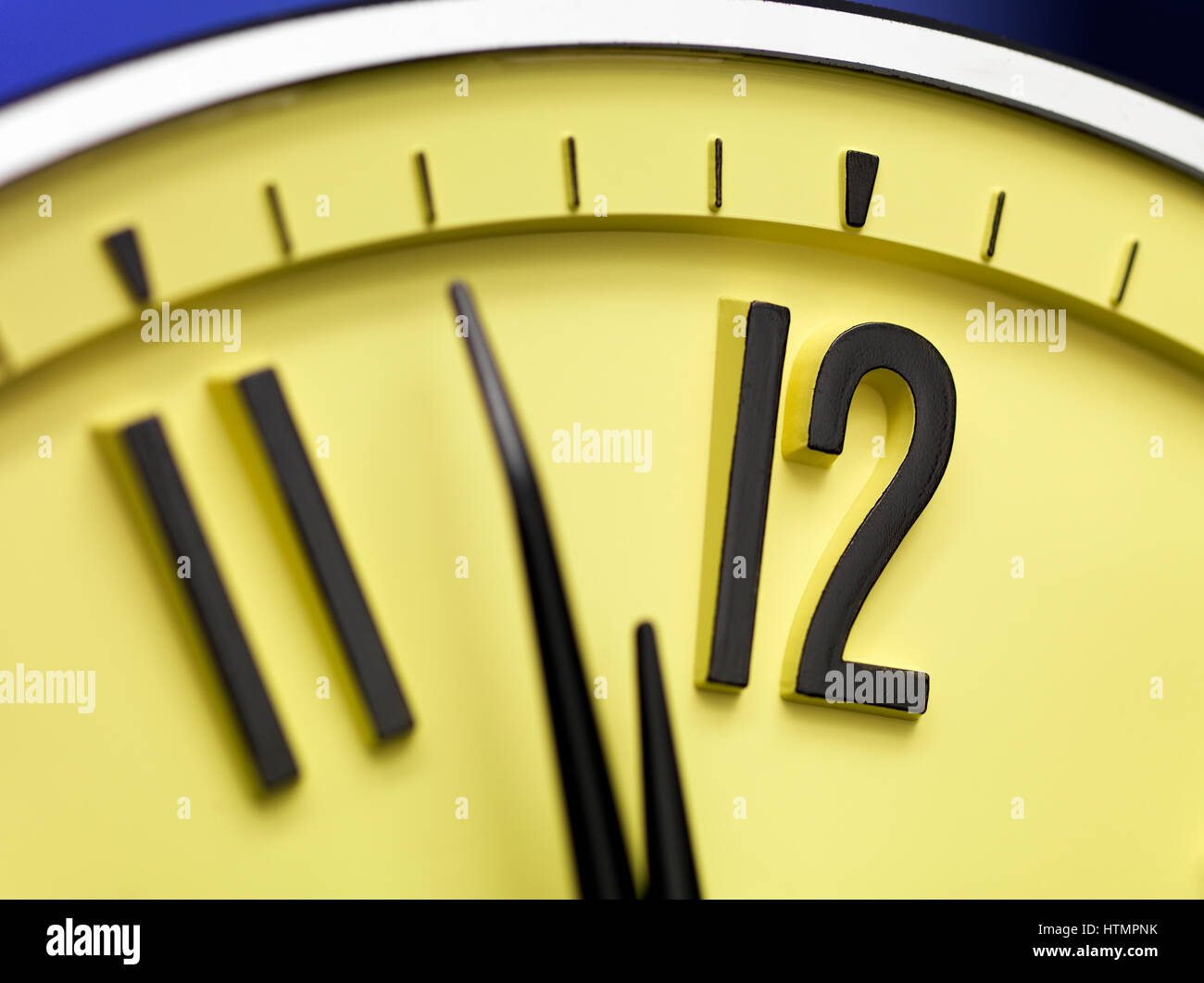 Close up clock face at 12 O'Clock Stock Photo - Alamy