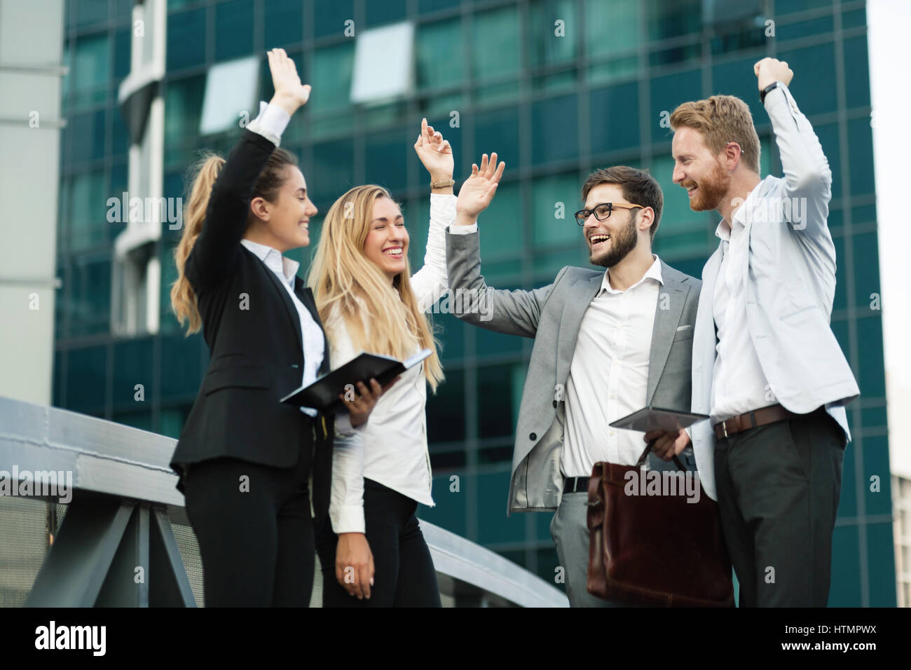 Business group of people and busy colleagues outdoor Stock Photo - Alamy