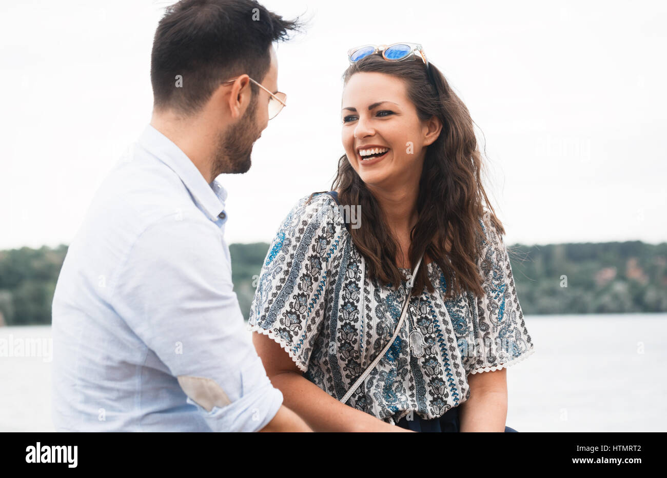 Couple happily embracing outdoors hi-res stock photography and images ...