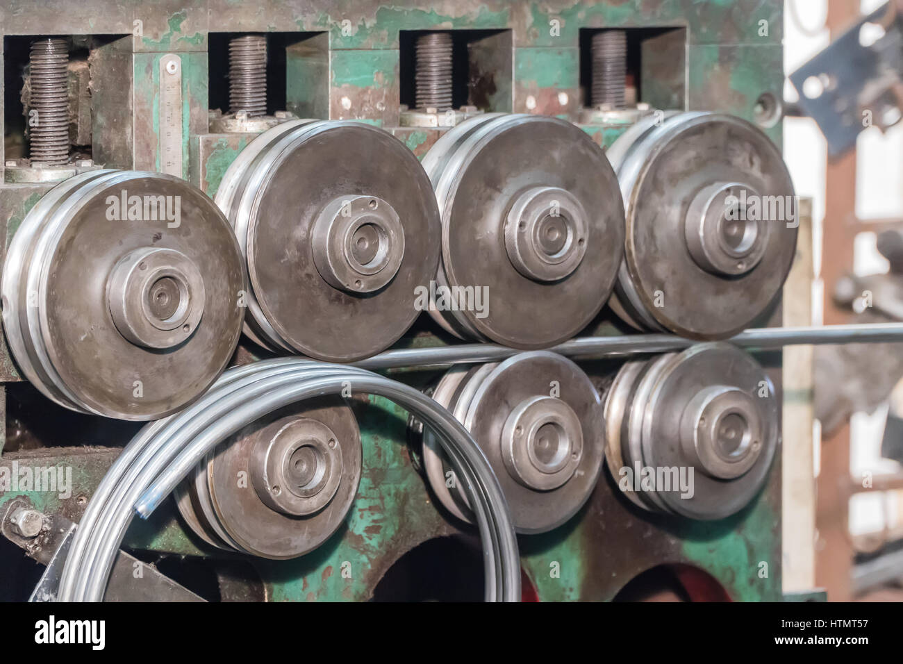 Plumber Using Pipe Bending Tool Stock Photo - Alamy