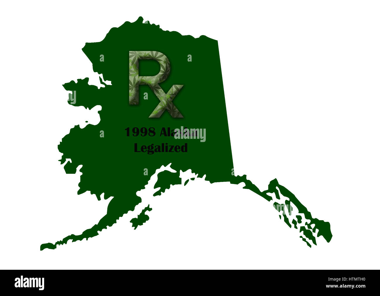 Map of the state of Alaska illustrating when medical marijuana was ...