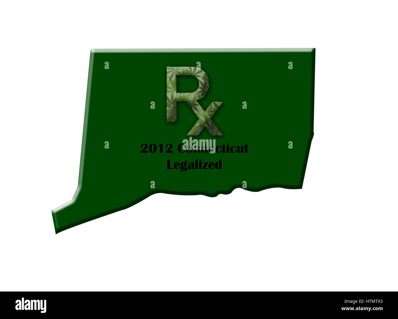 Map of the state of Connecticut illustrating when medical marijuana was ...