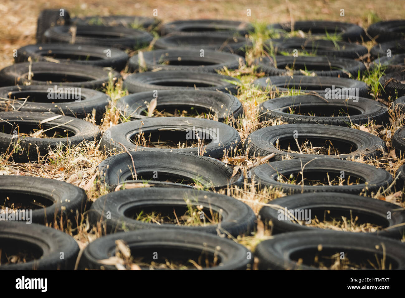 Obstacle course tires hi-res stock photography and images - Alamy