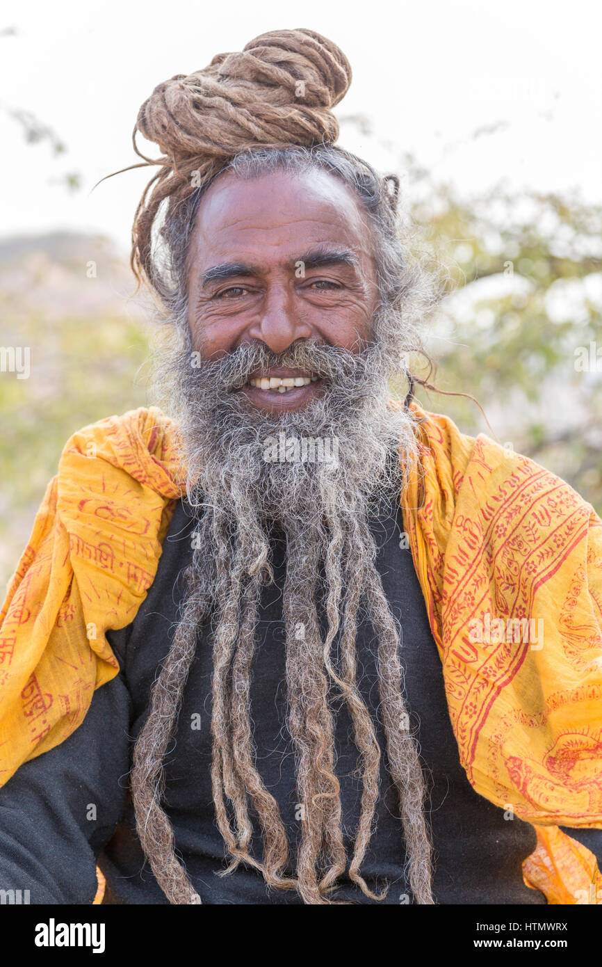 Indian sadhu at galta hi-res stock photography and images - Alamy