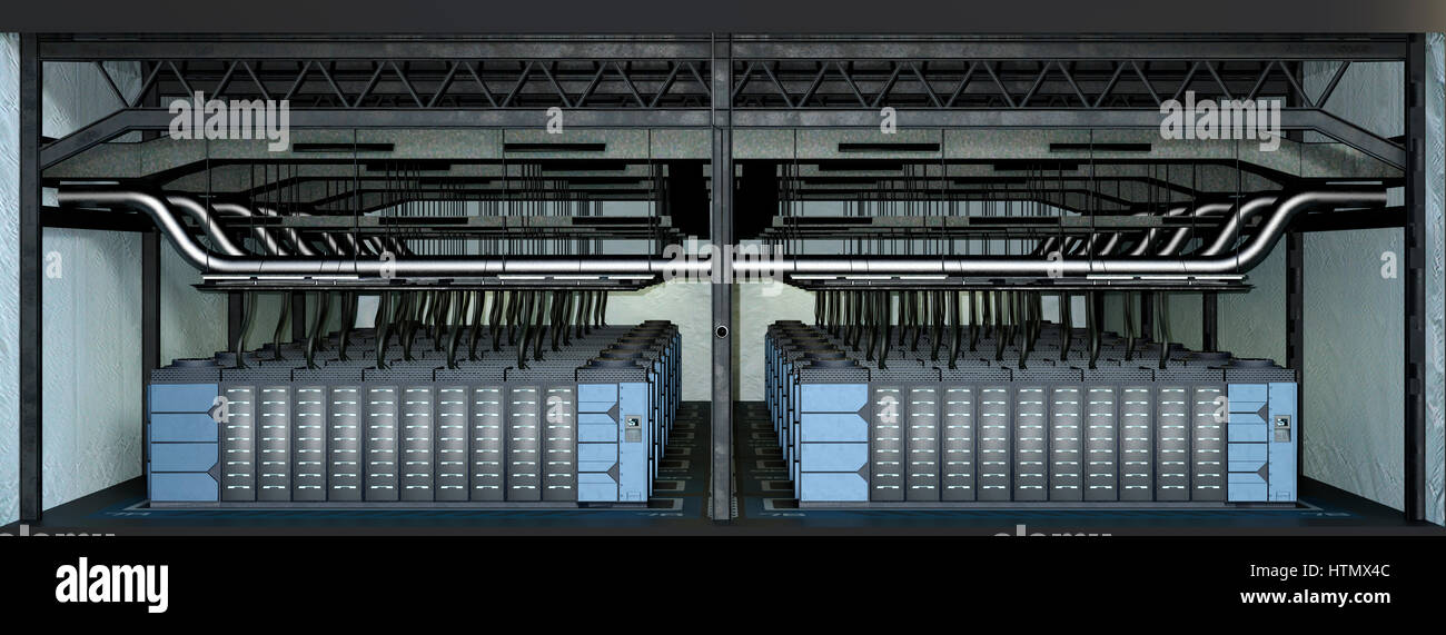 3D rendering of a server farm Stock Photo - Alamy