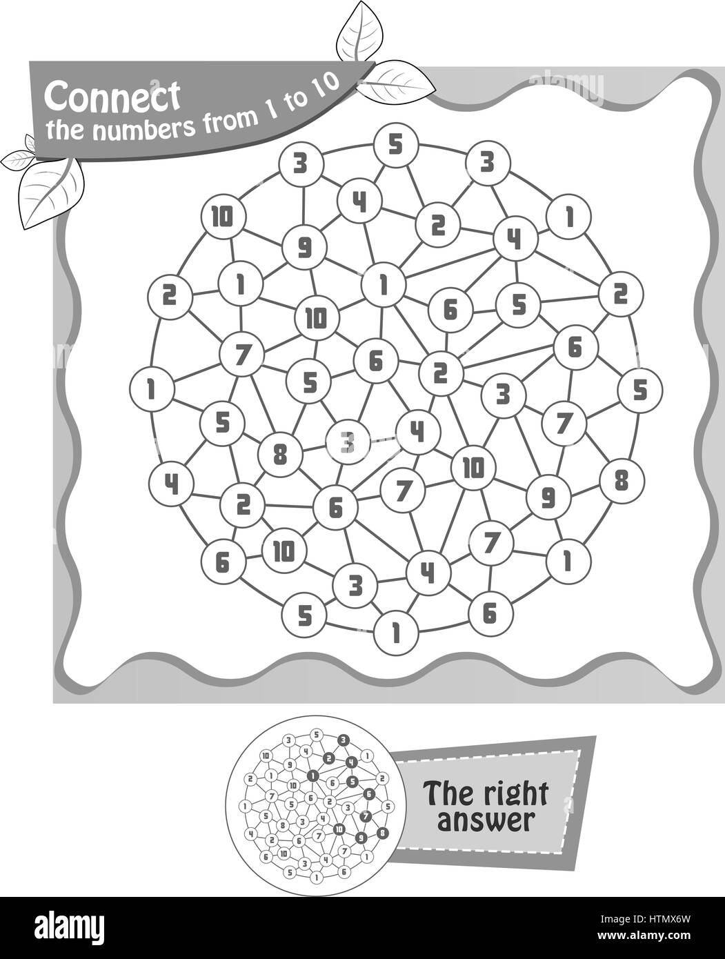 visual game, coloring book for children. Connect the numbers from 1 to ...