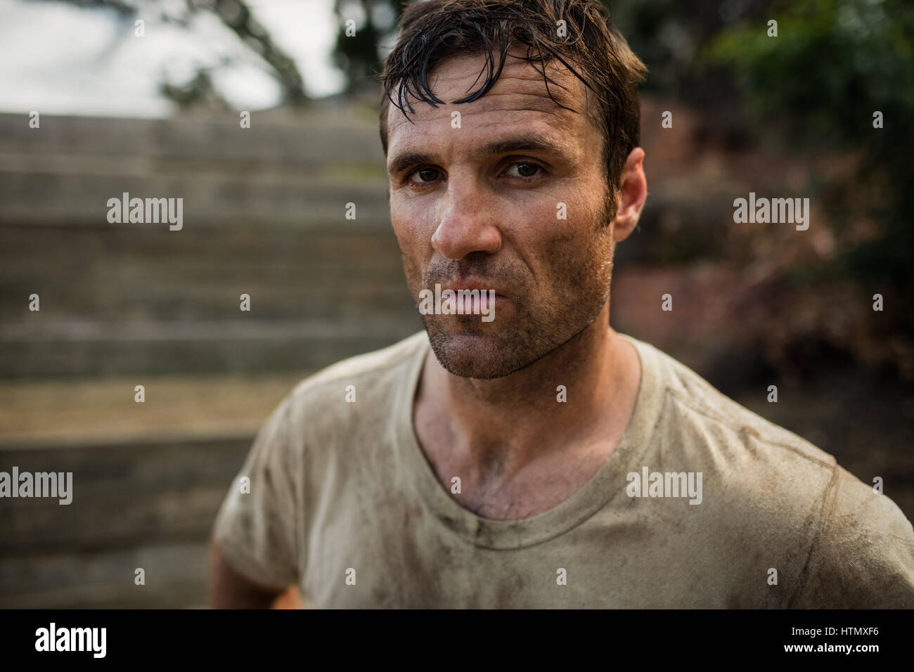 Portrait of handsome soldier Stock Photo - Alamy