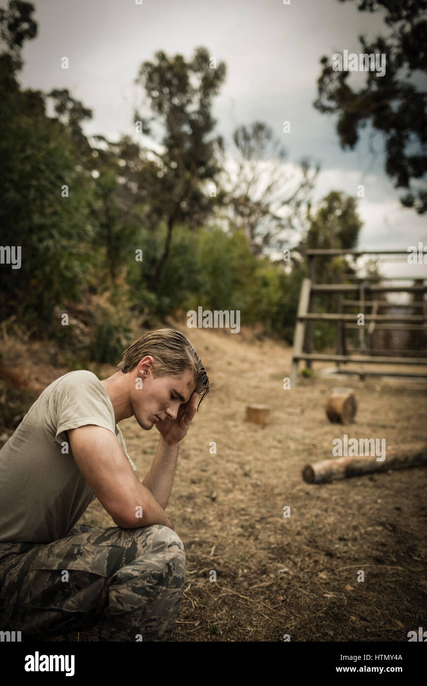 Tired soldier hi-res stock photography and images - Alamy
