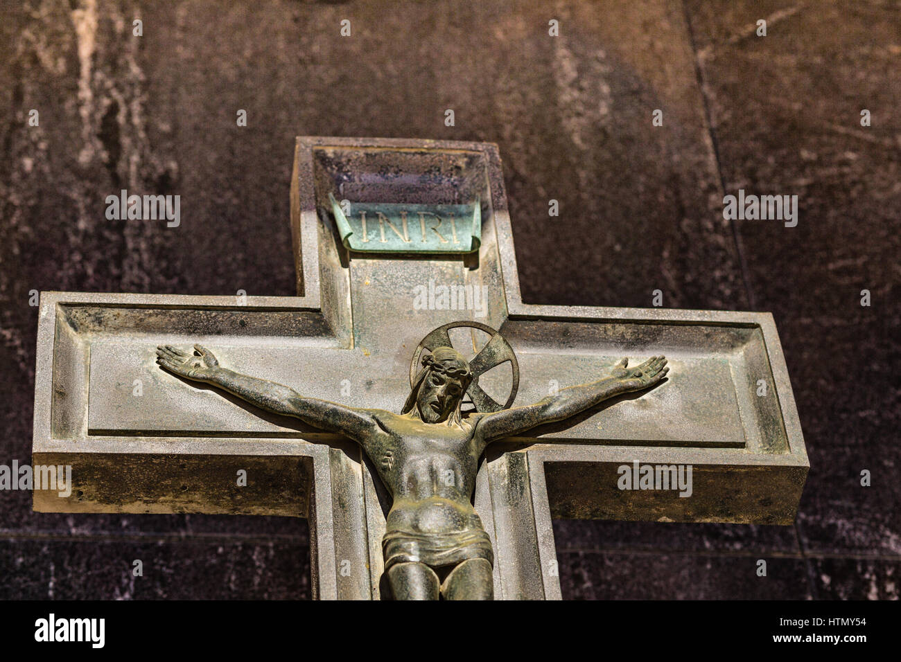 marble Crucifix with suffering Jesus Christ Stock Photo - Alamy