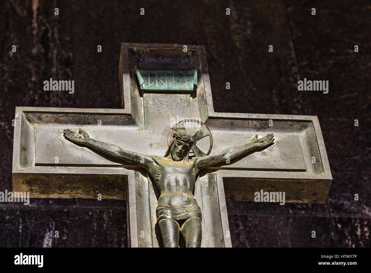 marble Crucifix with suffering Jesus Christ Stock Photo - Alamy