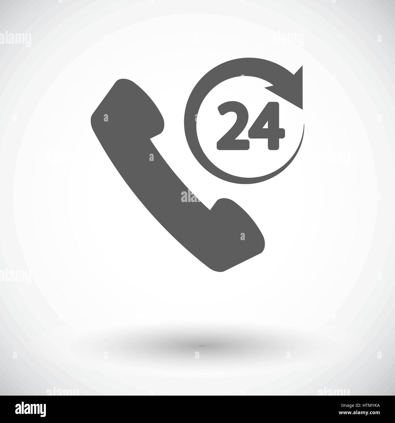 Support 24 hours. Single flat icon on white background. Vector ...