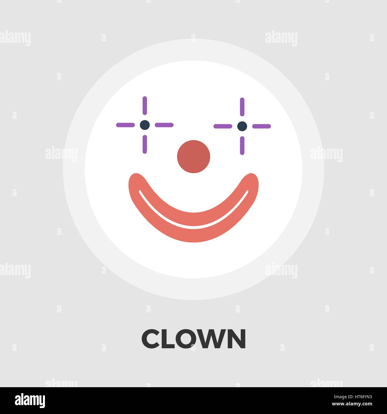 Clown icon vector. Flat icon isolated on the white background. Editable ...