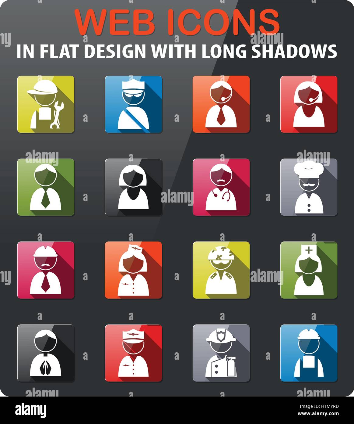 Captain profession flat icons Stock Vector Images - Alamy