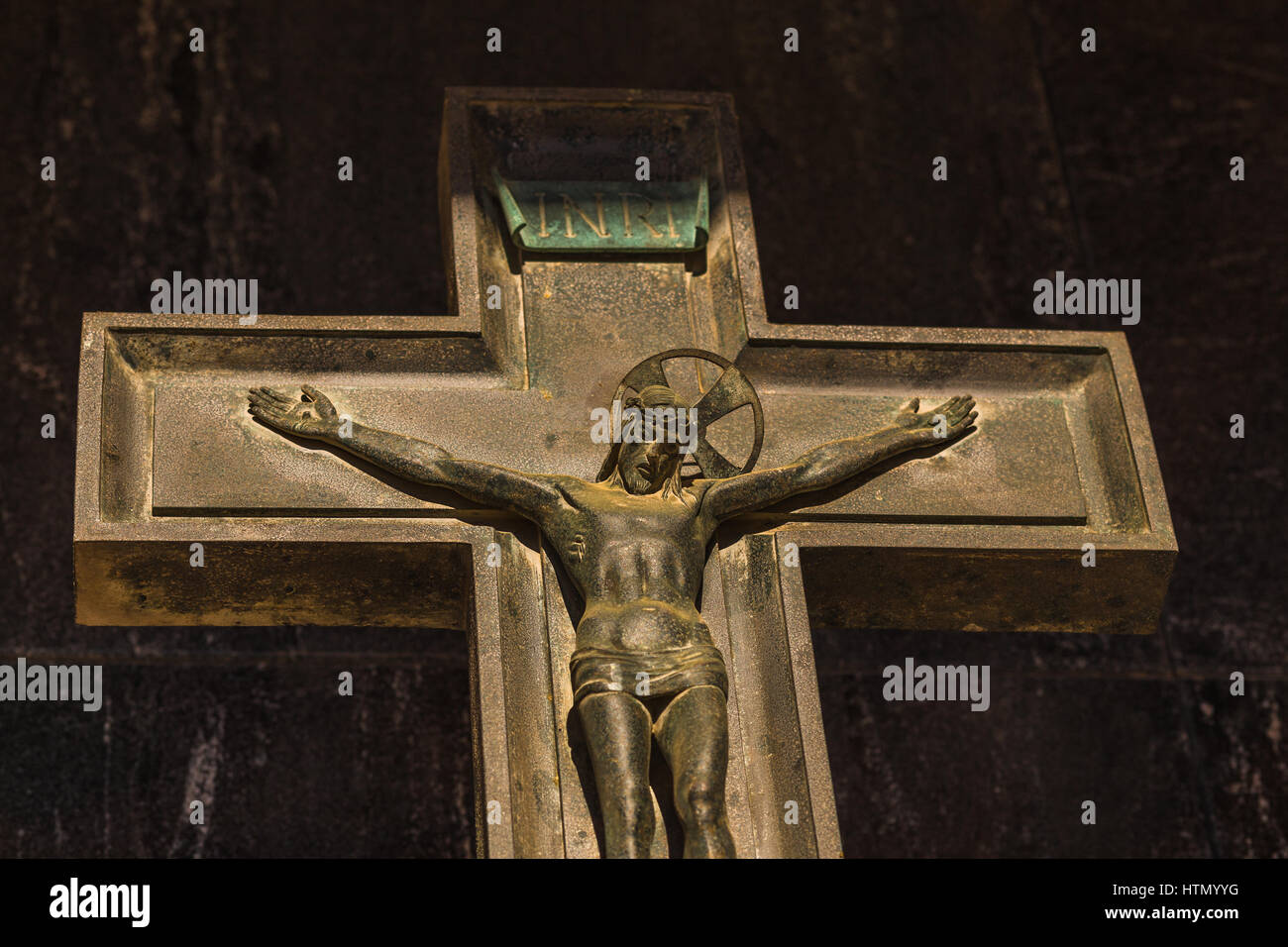 marble Crucifix with suffering Jesus Christ Stock Photo - Alamy