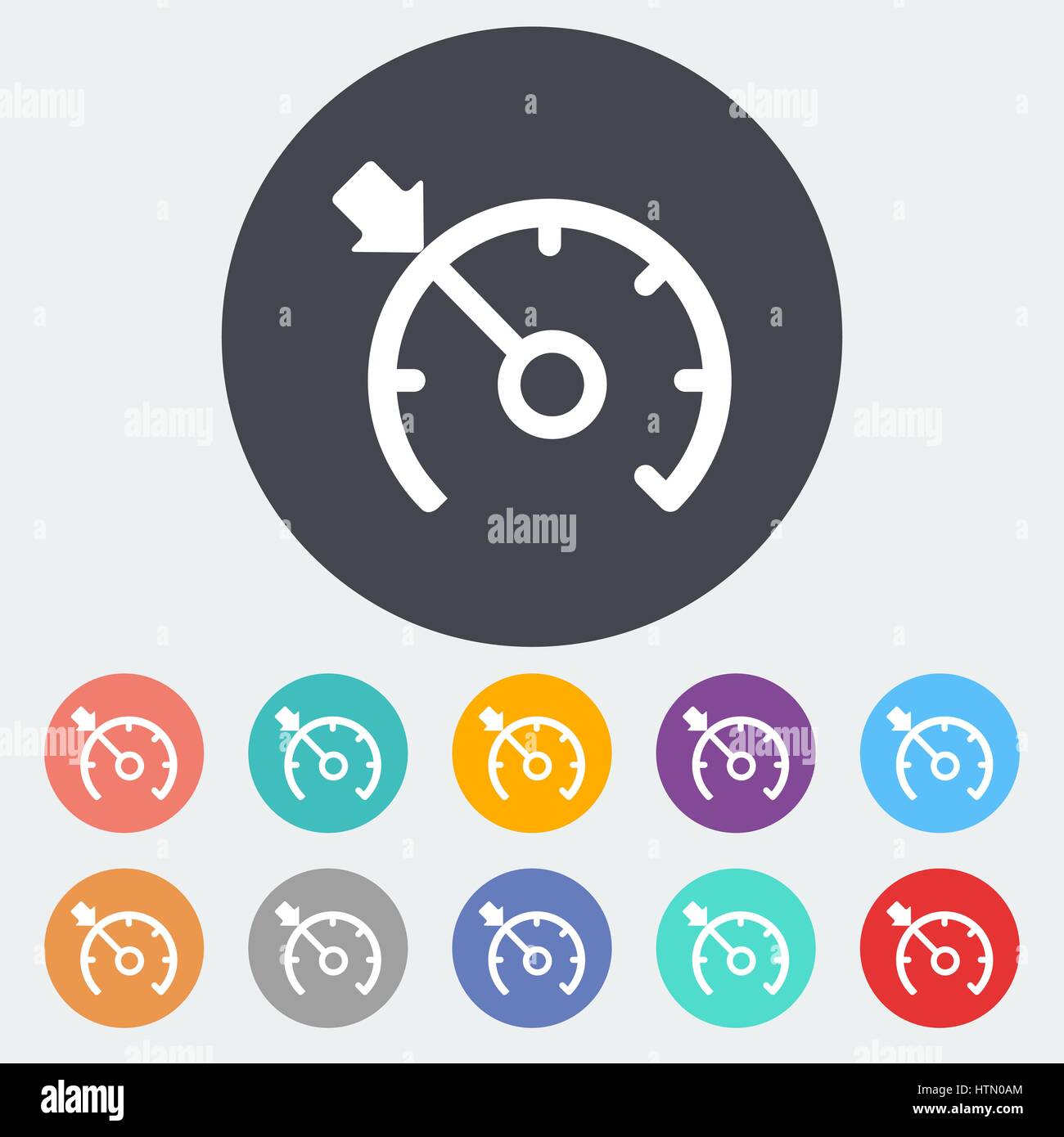 Cruise control. Single flat icon on the circle. Vector illustration ...