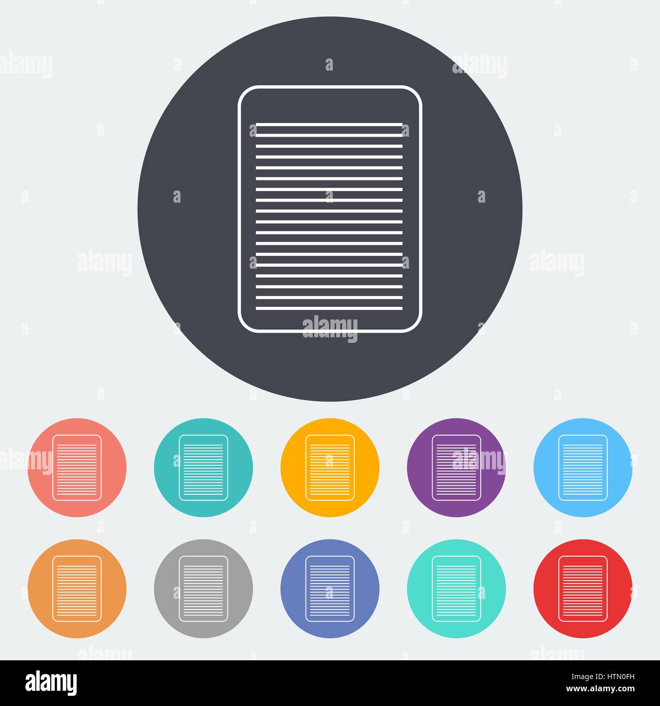 Document. Single flat icon on the circle. Vector illustration Stock ...