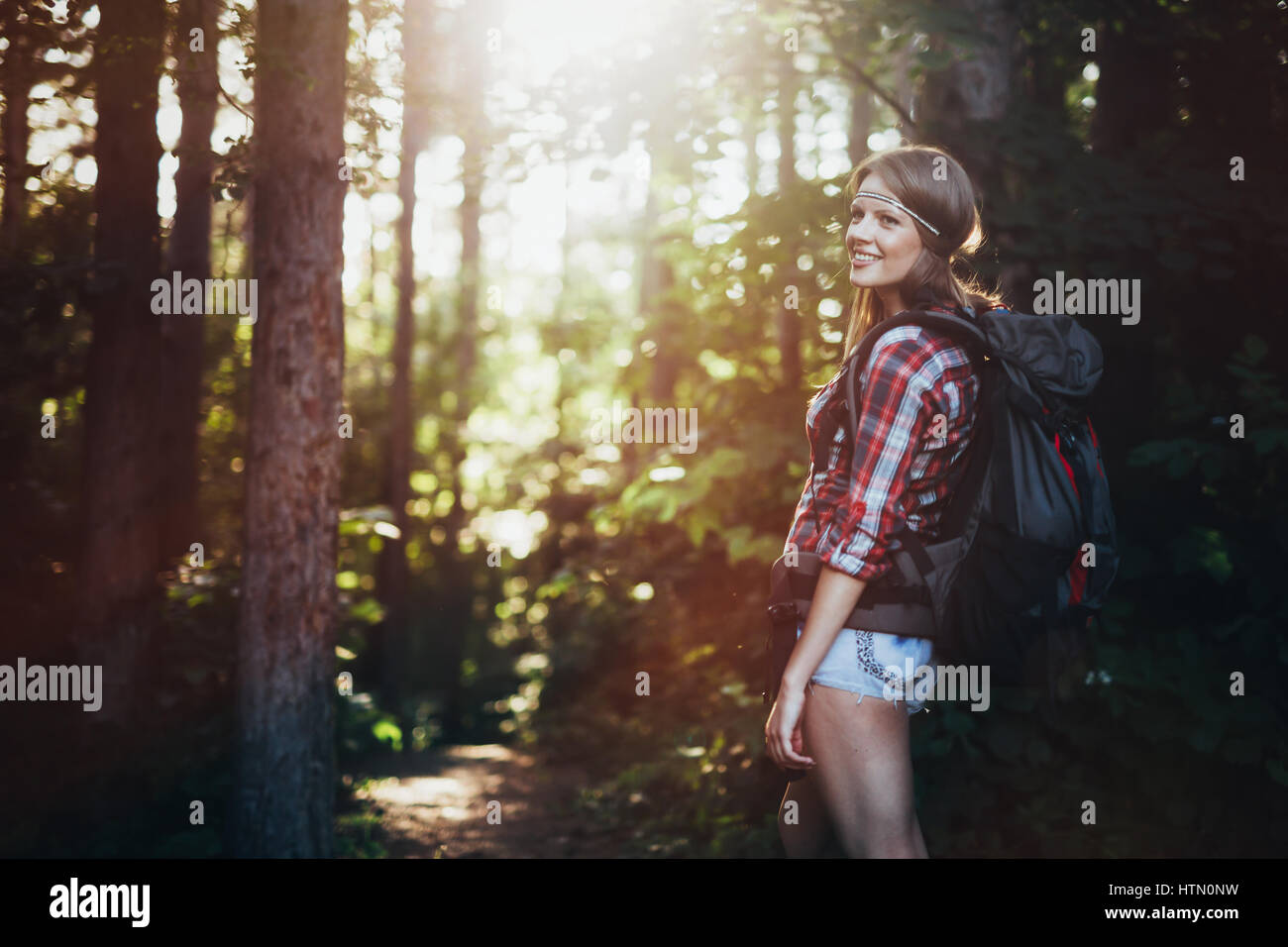 Backpacker on hike hi-res stock photography and images - Alamy