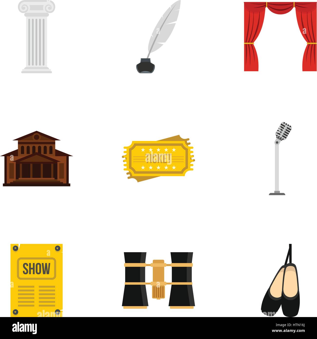 Ballet icons set. Flat illustration of 9 ballet vector icons for web ...