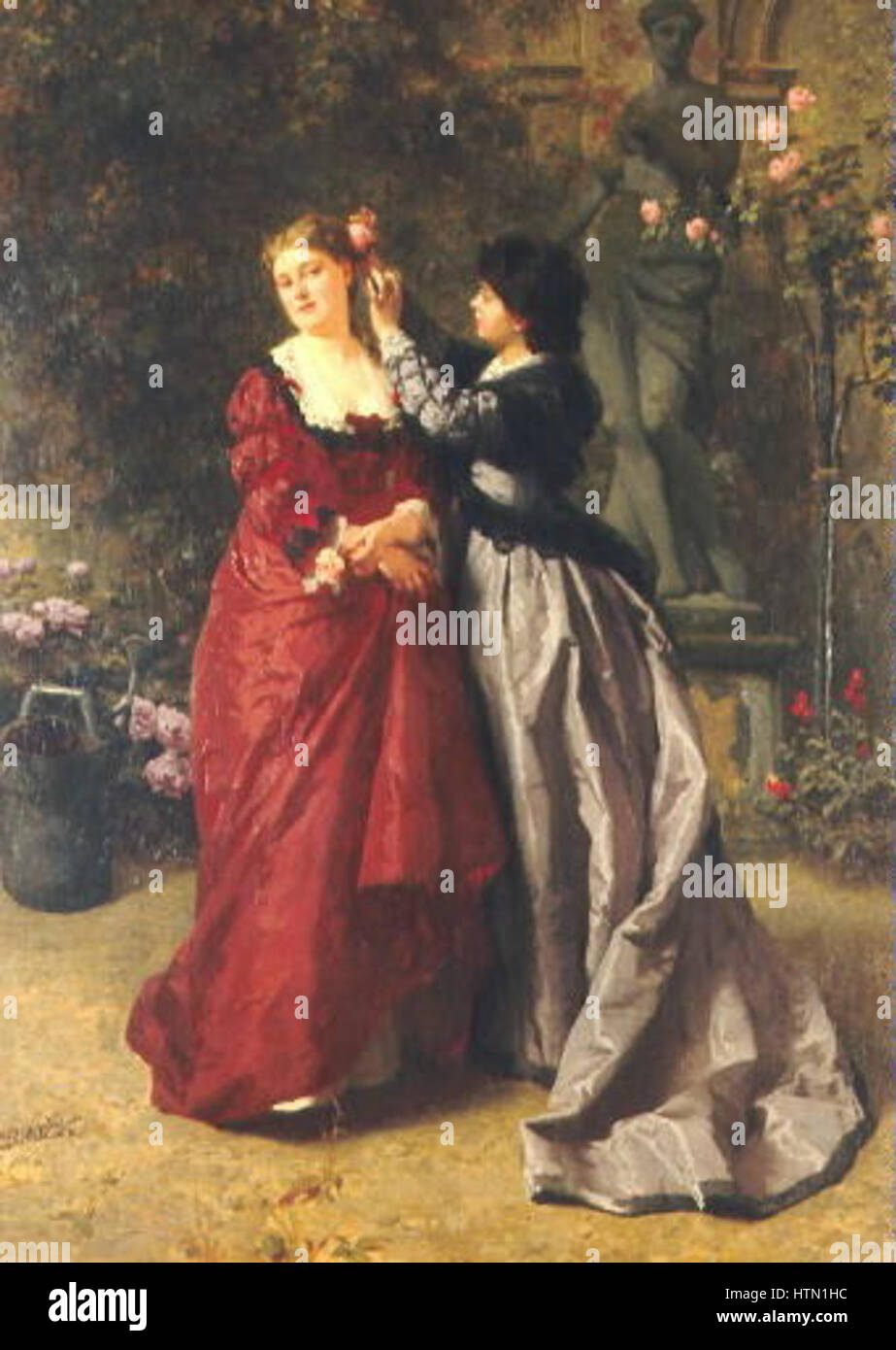 Vaclav Brozik's 'V Zahrade' (In the Garden) captures a serene outdoor ...