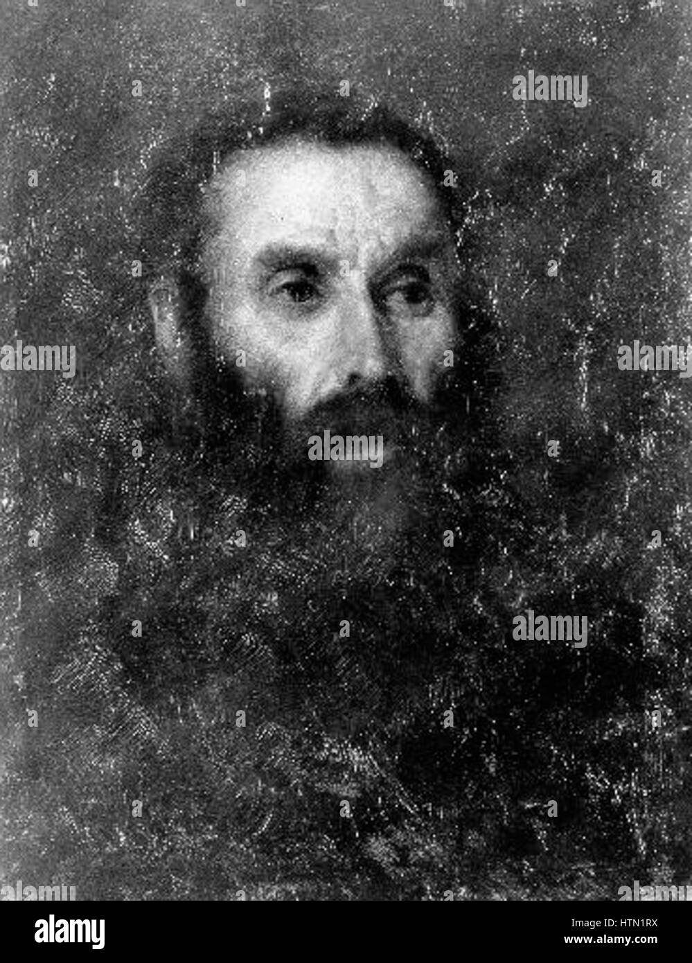 Lev Lerch 1856-1892 - Hlava muze s tmavym plnovousem Stock Photo - Alamy