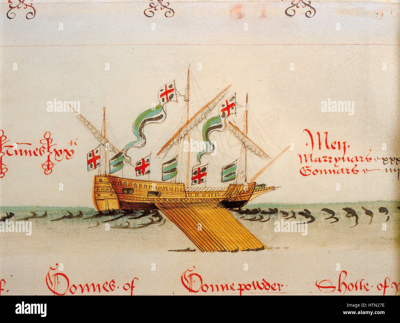 ‘AnthonyRoll-49 Harp’ is an image from the ‘Anthony Roll,’ a 16th ...
