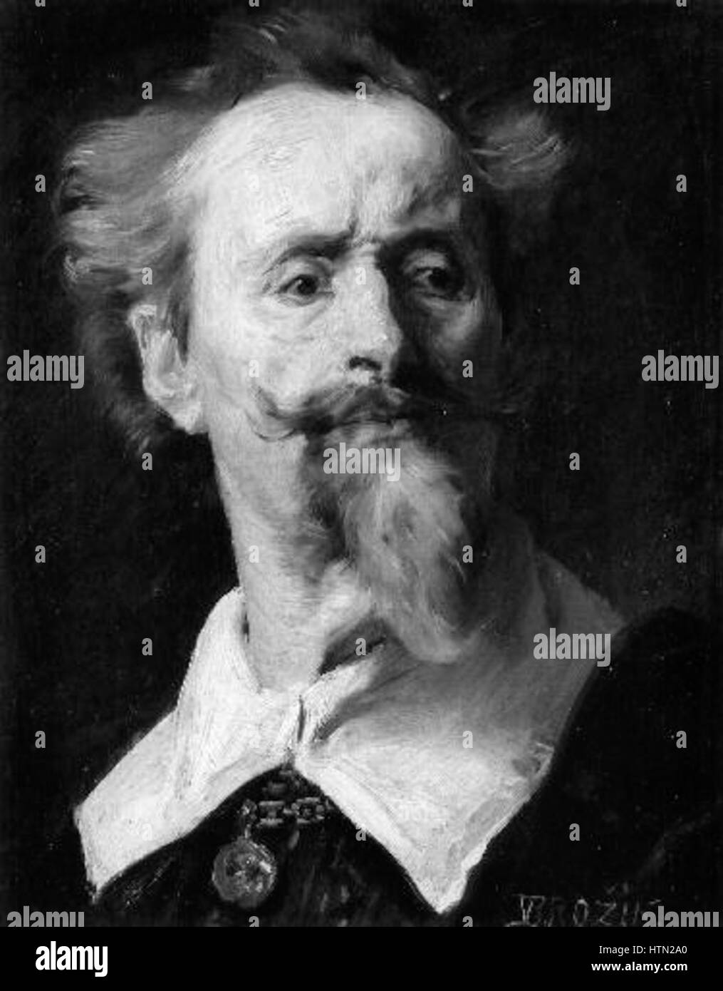 Vaclav Brozik 5. 3. 1851-15. 4. 1901 - Poprsi muze s bilym limcem Stock ...