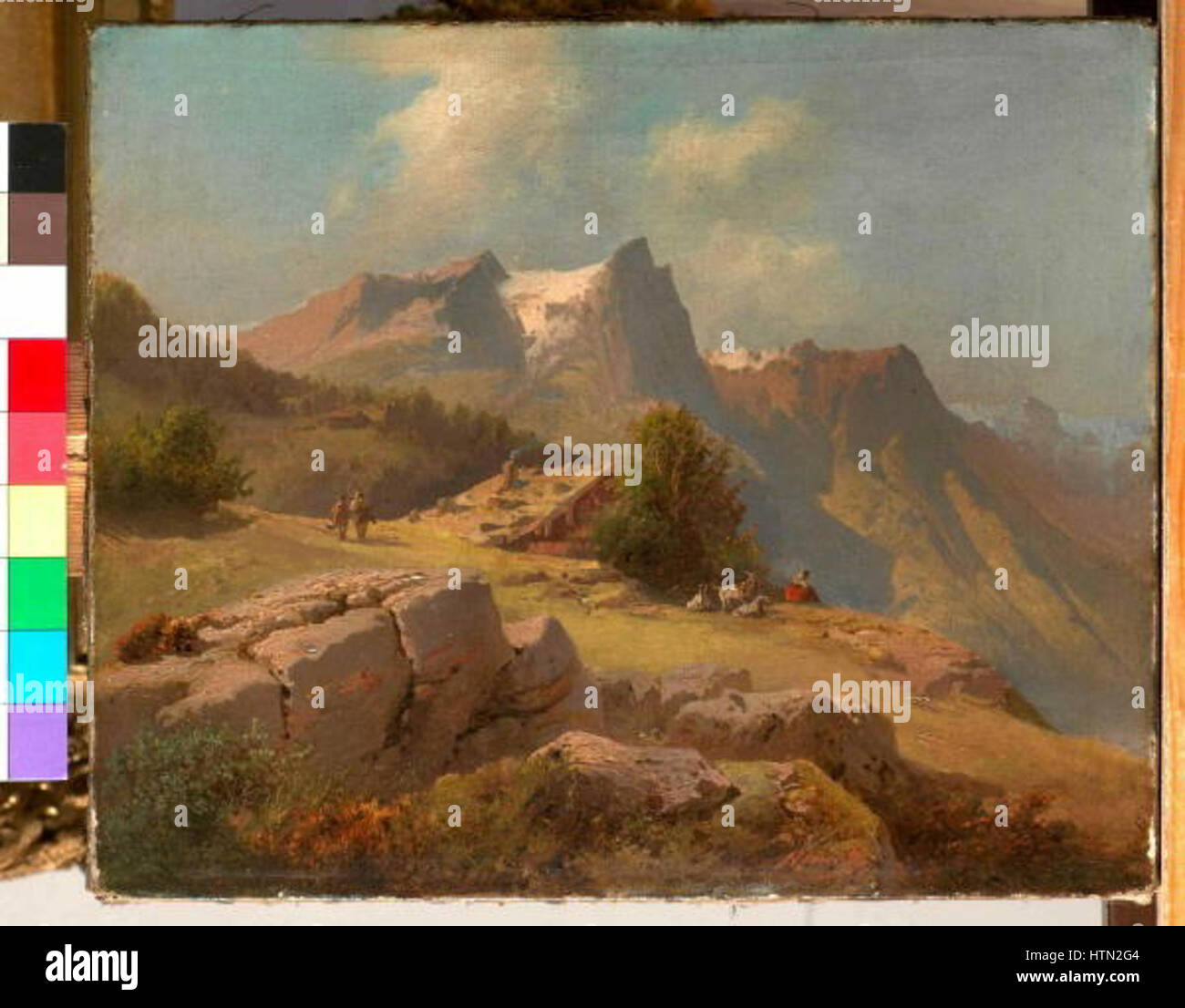 Josef Navratil 1798-1865 - Hora Matten ve svycarskych Alpach Stock ...