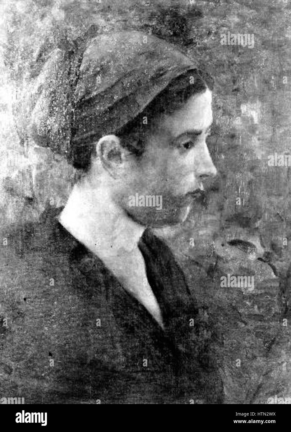 Vaclav Brozik 5. 3. 1851-15. 4. 1901 - Profil zeny v cervenem satku ...