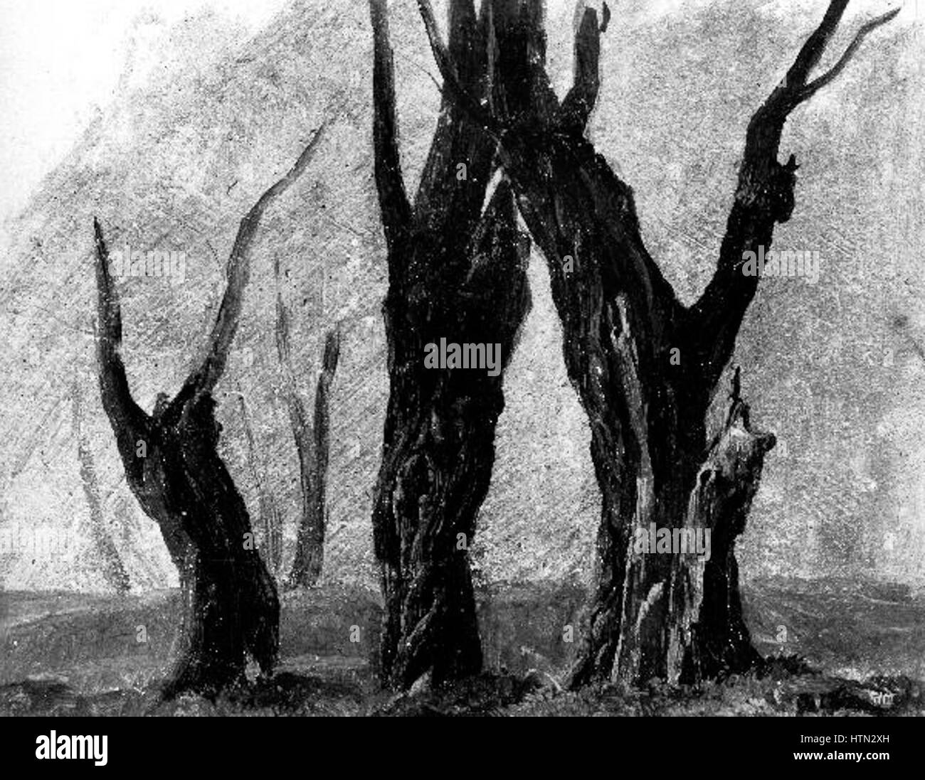 Josef Manes 1820-1871 - Studie holych kmenu Stock Photo - Alamy