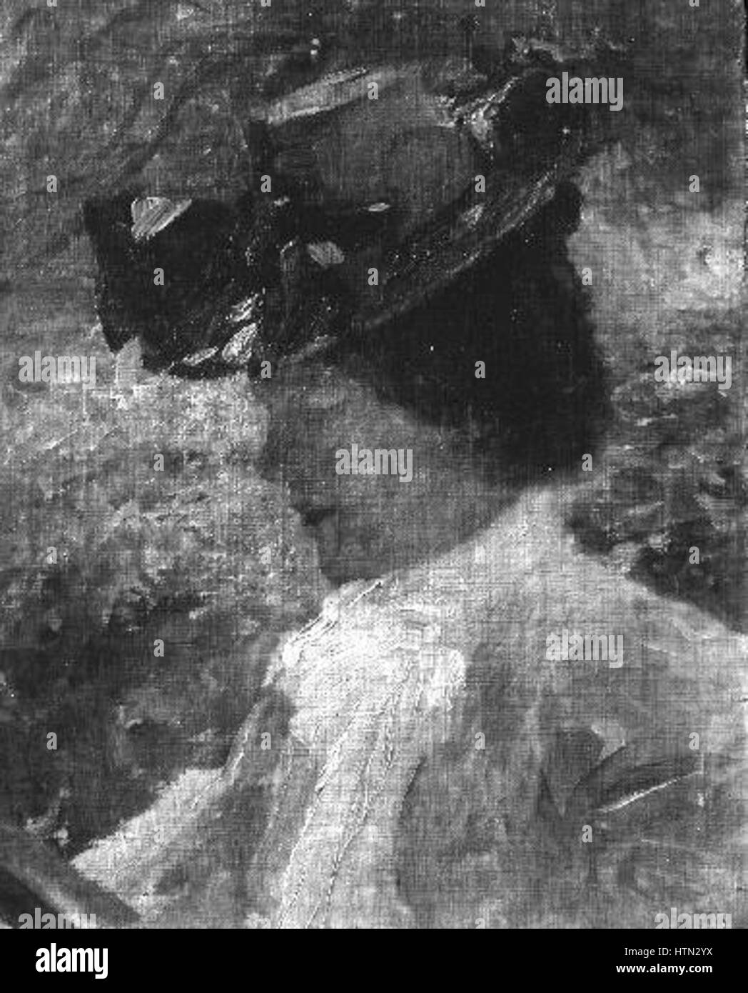 Karel Spillar 1871-1939 - Portretni studie damy ve zlutem klobouku ...