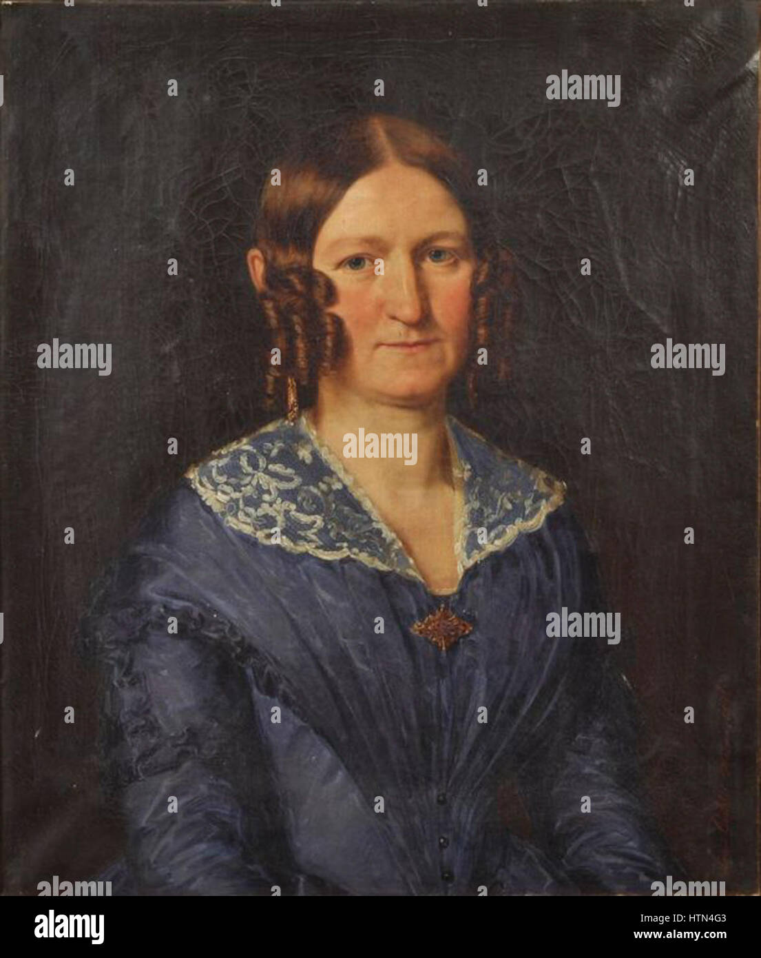 Louis Castelli Bildnis einer Dame im blauen Kleid 1846 Stock Photo - Alamy