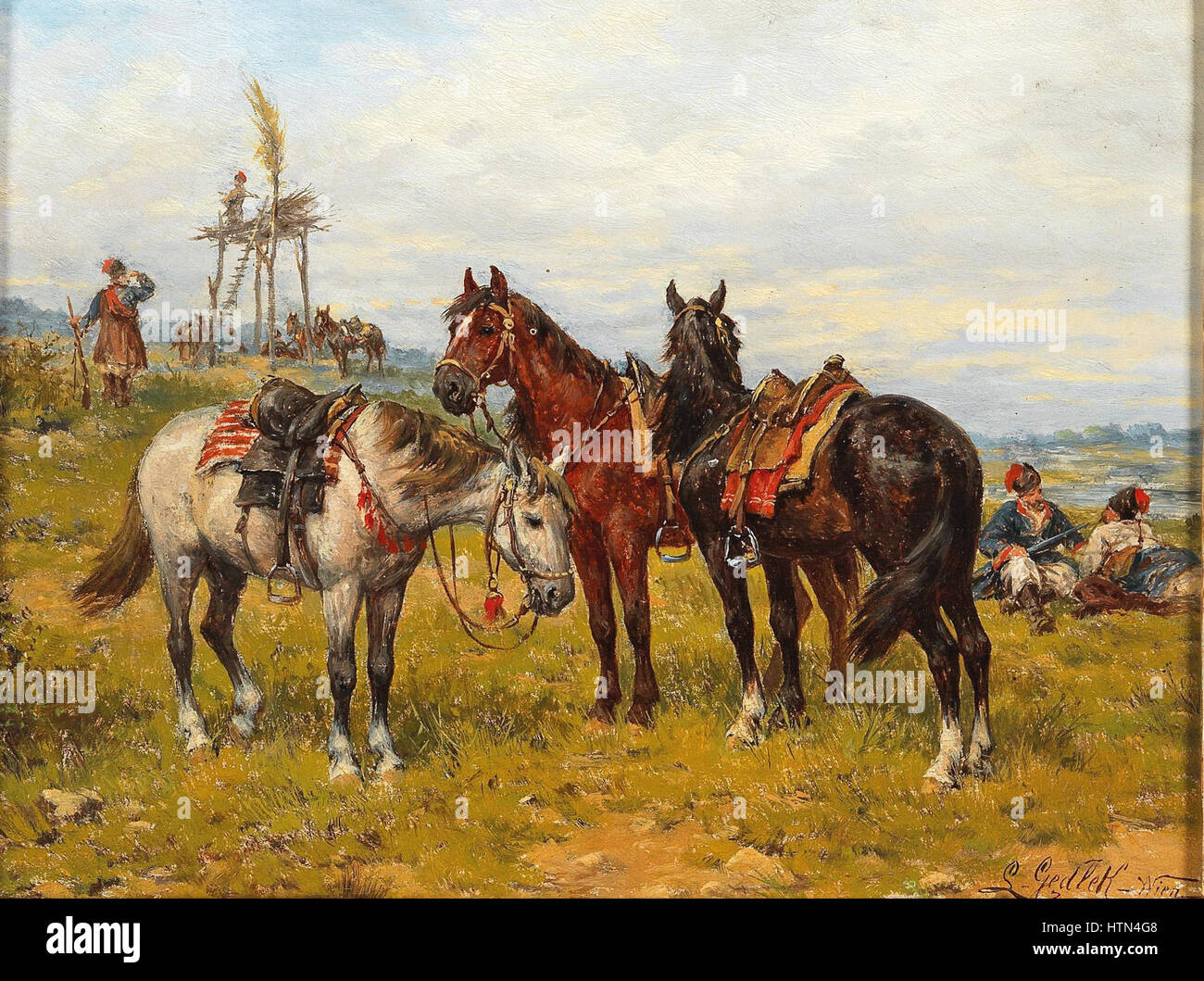 Ludwig Gedlek Kosaken bei der Rast Stock Photo - Alamy