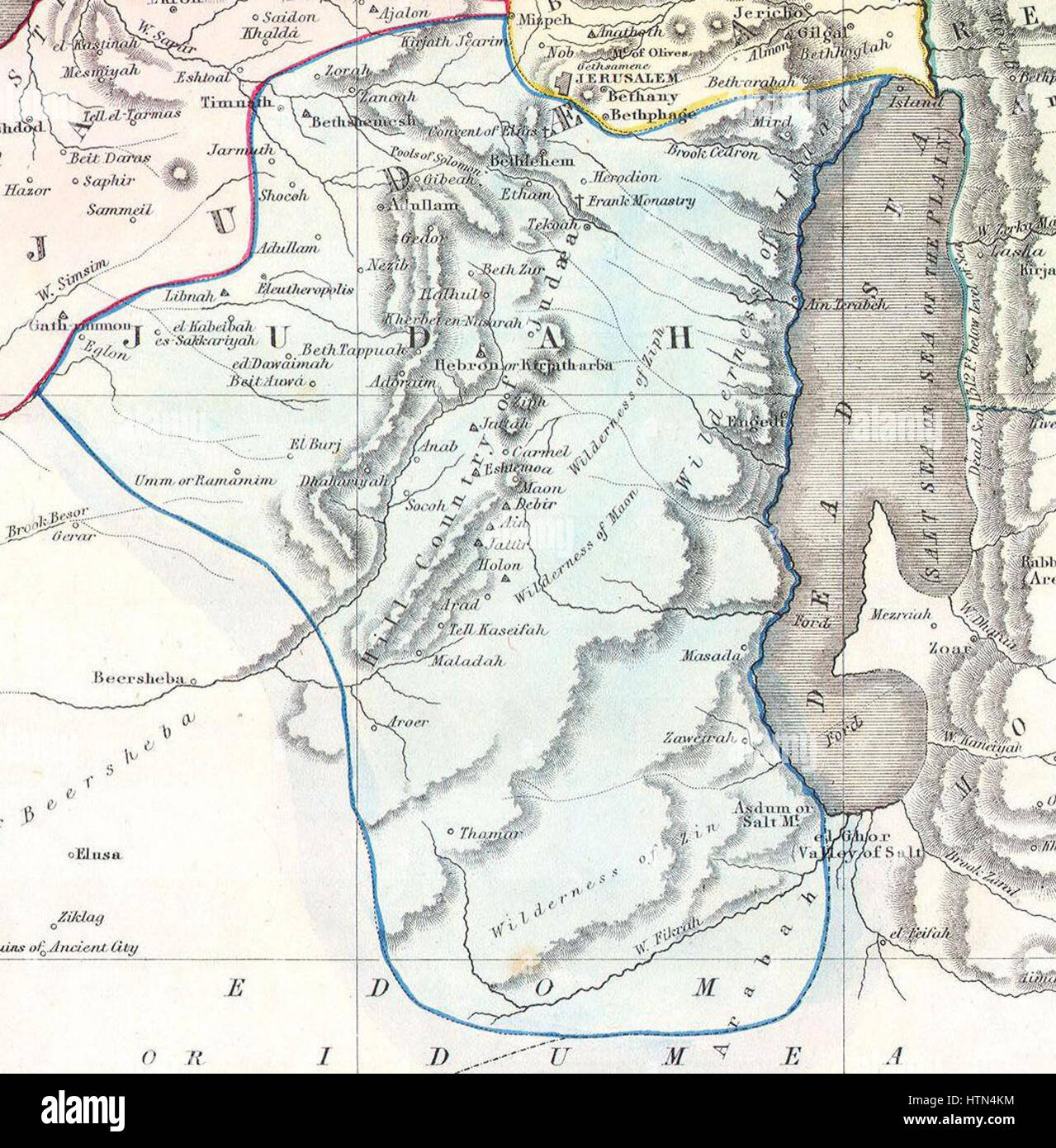 Judah. 1852 Philip Map of Palestine - Israel - Holy Land - Geographicus ...