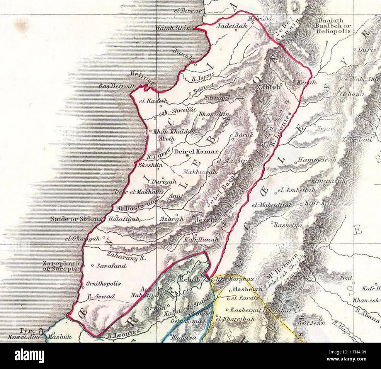 Lebanon. 1852 Philip Map of Palestine - Israel - Holy Land ...