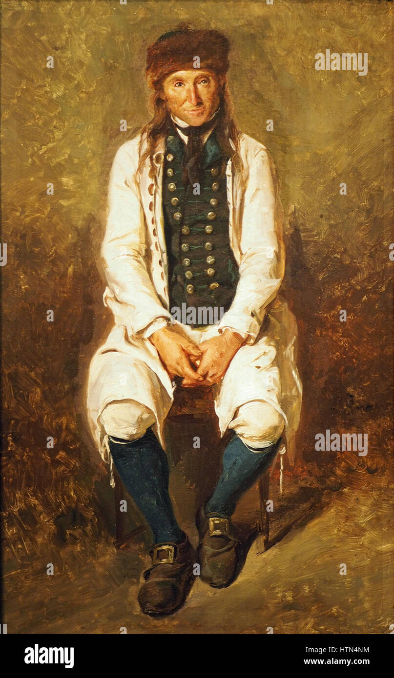 This portrait of Ludwig Knaus depicts the artist wearing Hessian ...